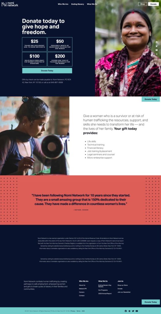 Nomi Network Website | Brave Factor